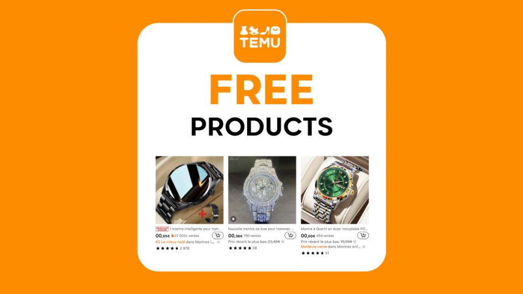 How to get free products on Temu