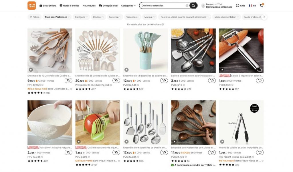 What are the best-selling products on Temu?